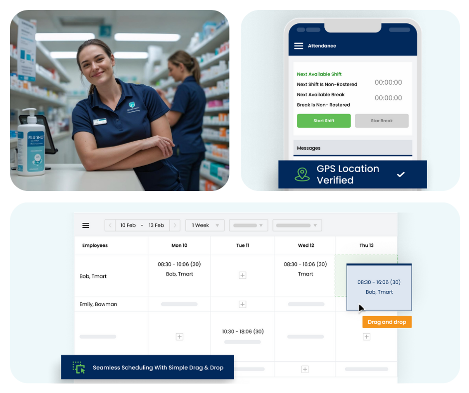 Pharmacy Rostering, Payroll & Award Interpretation Software | ClockOn
